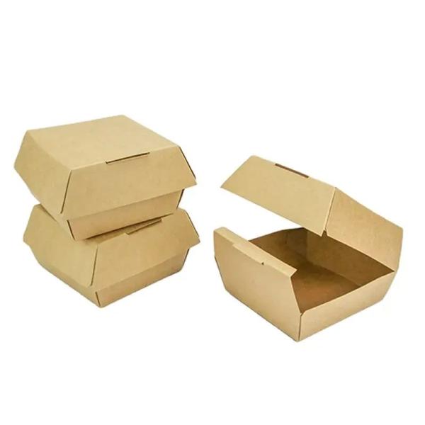 Quality CMYK Recyclable Compostable Burger Box Custom Take Away Fast Food Packaging for sale