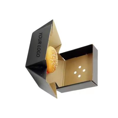 China Custom Burger Boxes  Recyclable Disposable Fast Food Packaging with Stylish Logo Design for Wholesale for sale