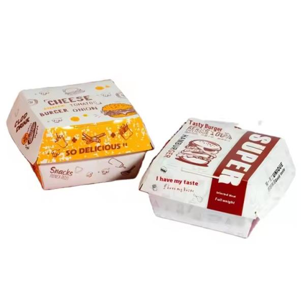 Quality Custom Printed Burger Boxes Eco-Friendly Fast Food Packaging Recyclable for sale