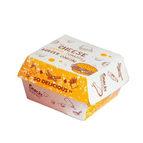 Quality Customized Design Corrugated Burger Fry Boxes Eco-Friendly and Oil-Resistant for for sale