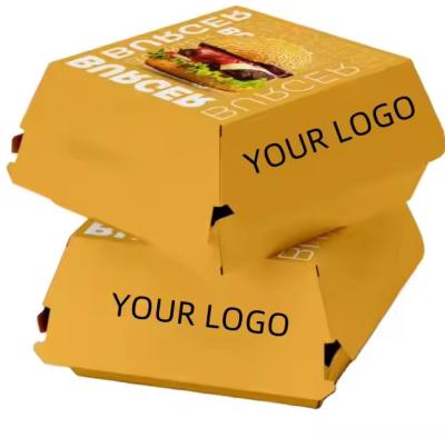 China Custom Biodegradable Burger Boxes Eco-Friendly Takeaway Packaging with Sustainable Materials for sale