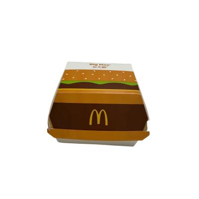 Quality Fast Food Takeaway Eco-Friendly Kraft Burger Box with Customized Design and for sale