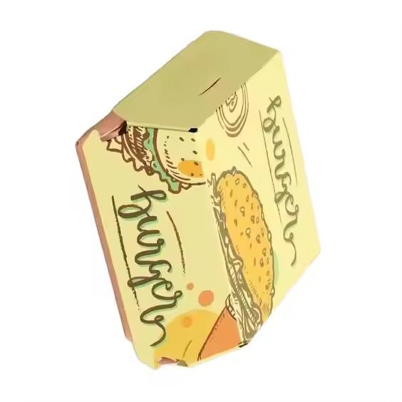 Quality Food Snack Burger Packaging Box Custom Order Accepted Kraft Paper Eco-Friendly for sale
