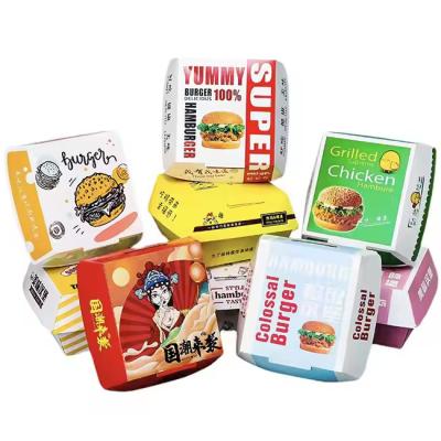 China Durable Custom Logo Burger Fries Boxes Eco-Friendly Fast Food Packaging with Stamping Printing Handling for sale