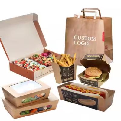 China Custom Eco-Friendly Kraft Burger Box for Customer's Specific Requirement Fast Food Takeaway Packaging for sale