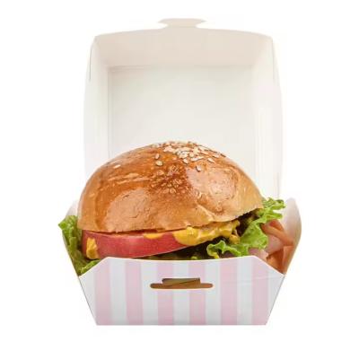 China Customized Disposable Burger Box Folders in Corrugated/Kraft Paper for Fast Food Takeaway Packaging for sale