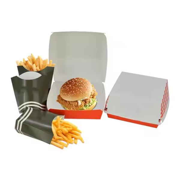Quality Custom Printed Burger Boxes Biodegradable Fast Food Packaging Eco-Friendly for sale