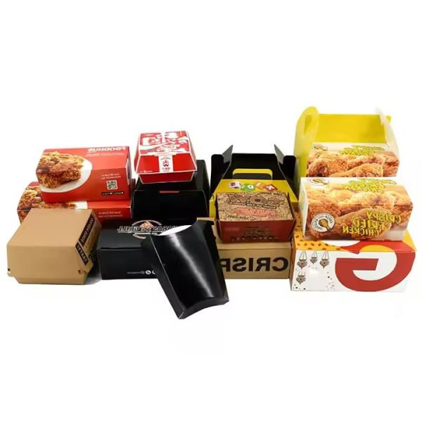 Quality Custom Printed Burger Boxes Biodegradable Fast Food Packaging Eco-Friendly for sale