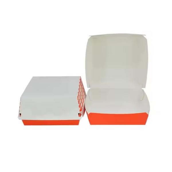 Quality Custom Printed Burger Boxes Biodegradable Fast Food Packaging Eco-Friendly for sale