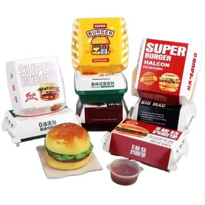 China Custom Printed Fast Food Boxes Food-Grade Kraft Paper Packaging for Burgers Hot Dogs  Fried Chicken for sale