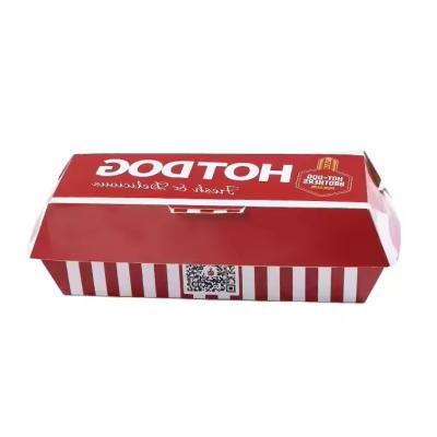 China Customized Eco-Friendly Recyclable Hamburger Hot Dog Takeaway Packaging Box for sale