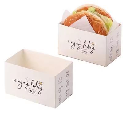 China Recyclable Food-Grade Kraft Burger Boxes Multi-Purpose Pizza Sandwich Packaging Custom Printed with CMYK 4 Color Offest Printing for sale