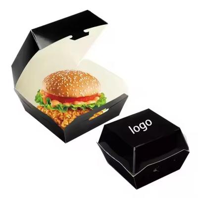 China Custom Printed Biodegradable Burger Boxes Rigid Paper Cardboard Boxes for Eco-Friendly Fast Food Packaging for sale