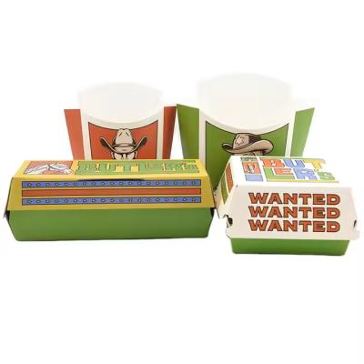 China Eco-Friendly Containers Biodegradable Kraft Paper Fast Food Packaging for Custom Logo Burgers Paper Type Paperboard for sale