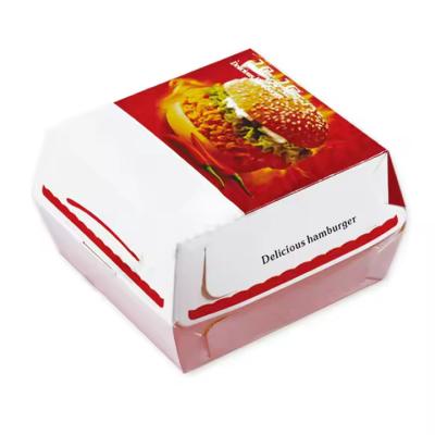 China Biodegradable Takeaway Food Packaging Custom Printed Burger Boxes Eco-Friendly Disposable Burger Containers for sale