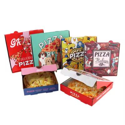China Customized Biodegradable Fast Food Packaging: Corrugated Paper Pizza Boxes with Printed Logo for Restaurant Takeaway for sale