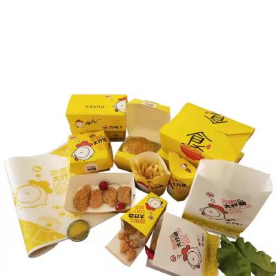 China Customized Fried Chicken and French Fries Sandwich Fast Food Burger Box is Biodegradable for sale