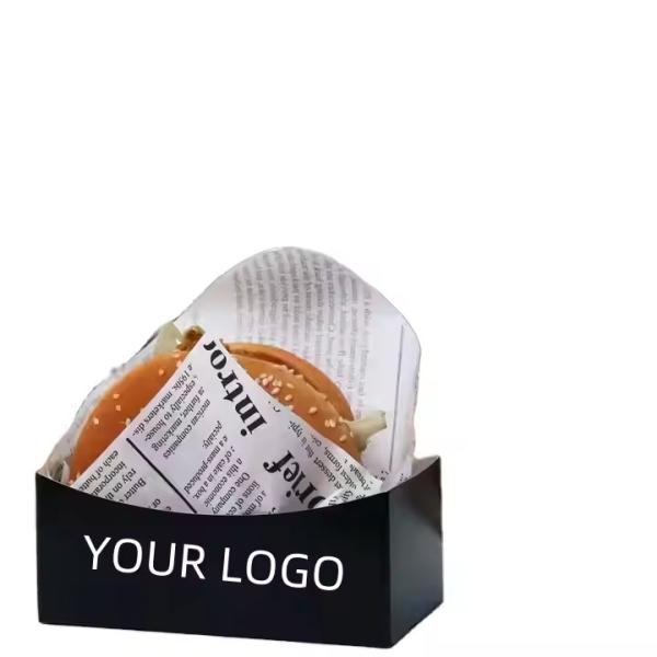 Quality Customized Printing Paper Burger Chicken Box Disposable Fast Food Takeaway for sale