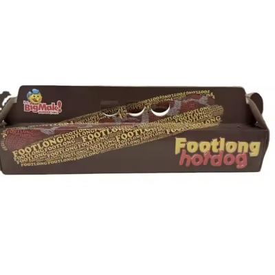 China Customized printing hot dogs long burgers sandwiches low-priced food grade paper containers for sale