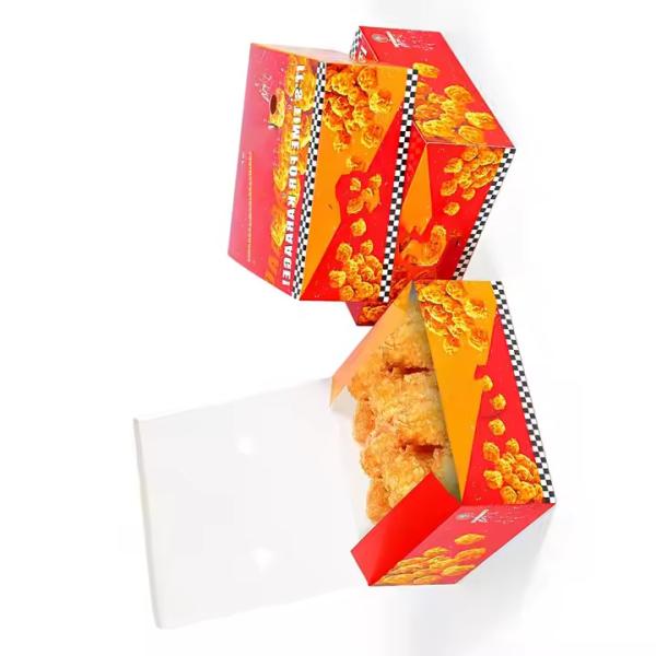 Quality LOW MOQ Custom Eco-friendly Recyclable Boxes for Fried Chicken Burgers Fries for sale