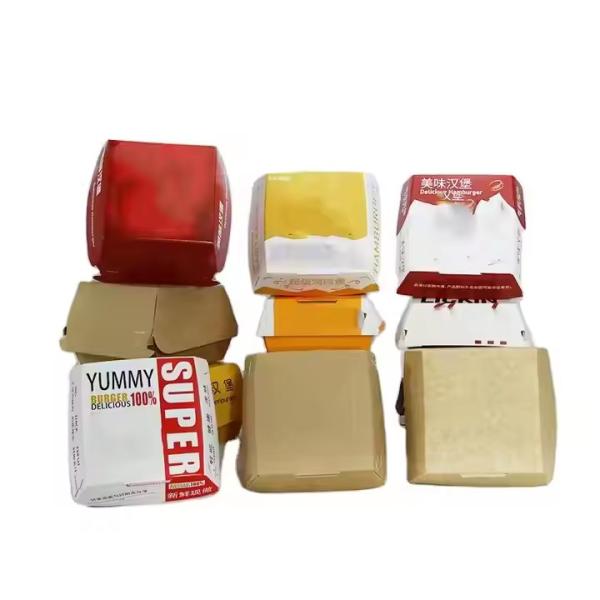 Quality Low Price Custom Logo Biodegradable Kraft Cardboard Boxes for Fries Burger for sale