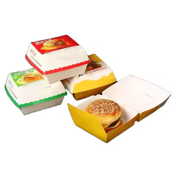 Quality Low Price Custom Logo Biodegradable Kraft Cardboard Boxes for Fries Burger for sale