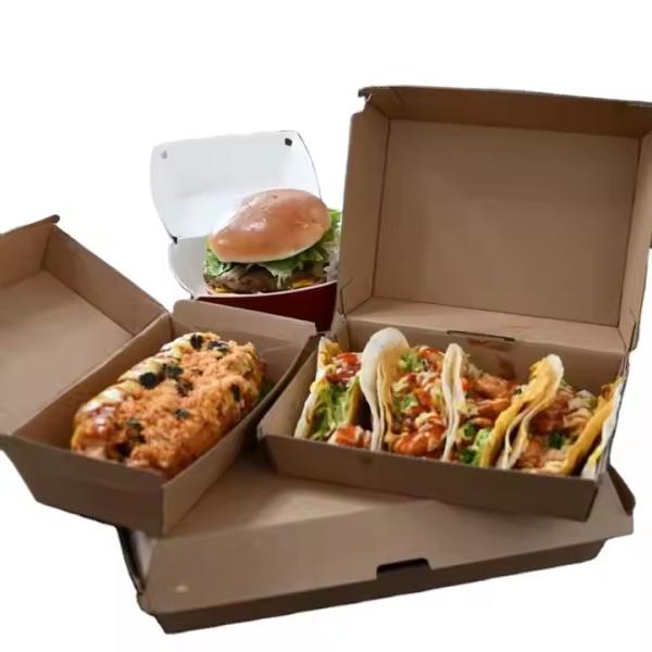 Quality Wholesale Customized Fast Food Delivery Burger Box Biodegradable Food Grade for sale