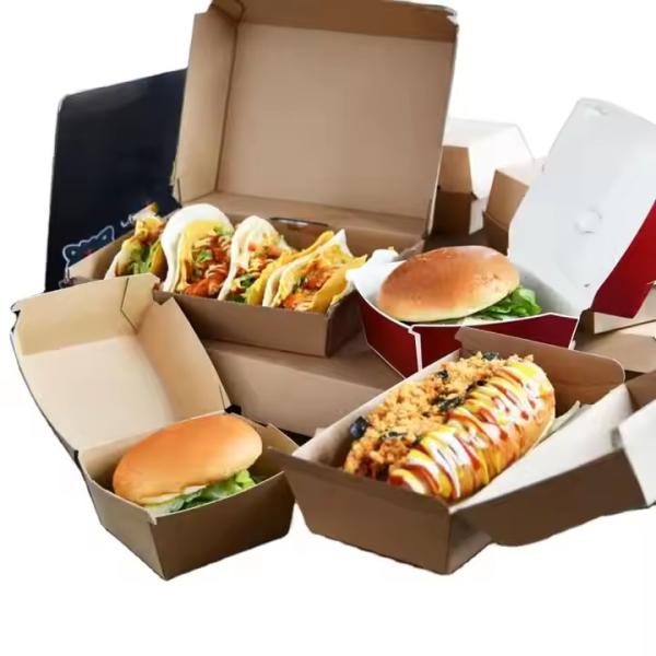 Quality Wholesale Customized Fast Food Delivery Burger Box Biodegradable Food Grade for sale