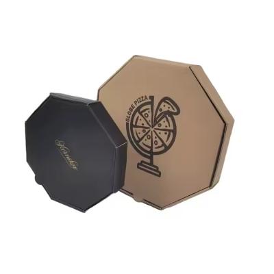 China Food Container Customized Logo for Kraft Corrugated Octagonal Pizza Packaging Paper Box Eco-Friendly for sale