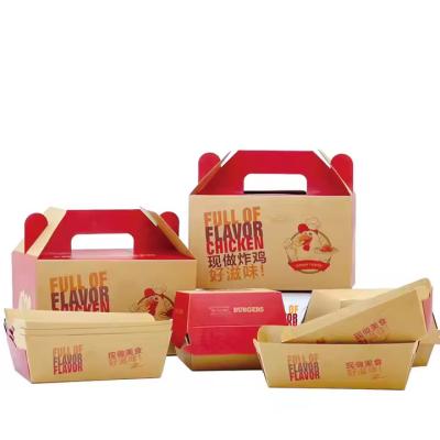 China Customized Fried Chicken French Fries Fast Food Packaging Box Food Grade White Cardboard for sale