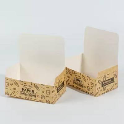China Paper Cardboard Customized Hamburger Food Delivery Box with Biodegradable Kraft Paper Packaging Box for sale