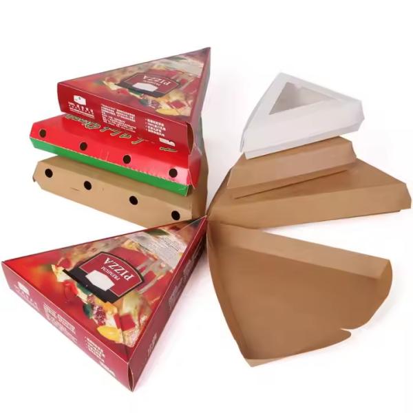 Quality Custom Kraft Paper Pizza Boxes , Customized Sizes and Color Pizza Packaging Box for sale