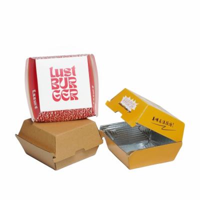 China Customized Different Shapes Burger Box Compostable Corrugated Cardboard Box for Fast Food Delivery Customized Sizes for sale