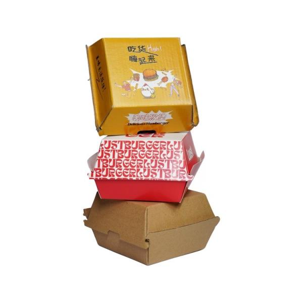 Quality Customized Different Shapes Burger Box Compostable Corrugated Cardboard Box for for sale