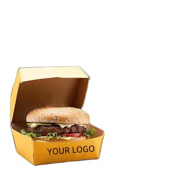 Quality Customized Fast Food Packaging Burger Box with Full Set and Automatic Printing for sale