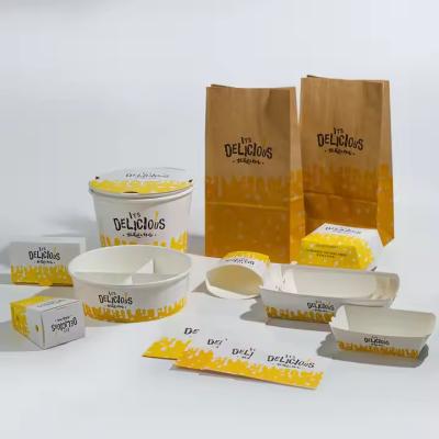 China Customized Printing Fast Food Packaging Box For Fried Chicken Wings And Burger In Paperboard Food Container for sale