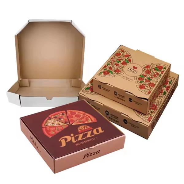 Quality Custom Pizza Box Biodegradable Fast Food Grade Corrugated Paper Box for Milk and for sale