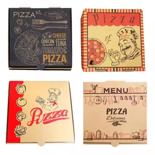 Quality Custom Pizza Box Biodegradable Fast Food Grade Corrugated Paper Box for Milk and for sale