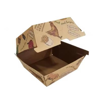 China Custom Order Accepted Eco-Friendly Kraft Paper Burger Box with Glossy Lamination for sale