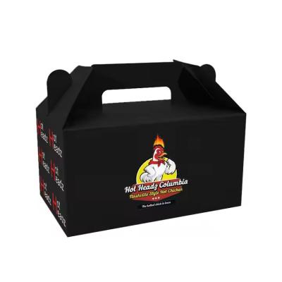 China Customized Color Eco-friendly Fried Chicken Box with Handle and Fast Food Takeaway for sale
