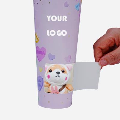 China Caixa de papel de copo descartável de qualidade alimentar Impressão personalizada para surpresa única Mistério de copos de café e chá de leite de papel grandes for sale