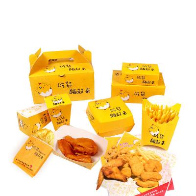 China Eco-friendly customized takeaway food grade hot dogs fried chicken cartons hamburger boxes for sale