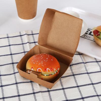 China Paper Cardboard Eco-Friendly Kraft Burger Box for Food Takeaway Packaging Customized for sale