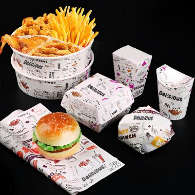 China Wholesale takeaway disposable burger box eco-friendly customized fast food restaurant packaging box for sale