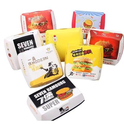 China Wholesale custom logo size food grade kraft paper burger packaging box for sale
