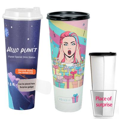 Quality Customized printing eco-friendly disposable coffee paper cup blind box surprise for sale