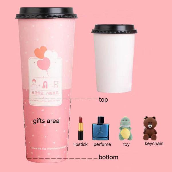 Quality Surprise Blind Box Gifted Cups Disposable Milk Tea Cup Thickened Coffee Large for sale
