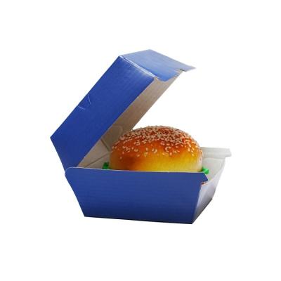 China Burger Box Wholesale Customized Logo Biodegradable Corrugated Paper Fast Food Box for sale