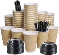 China Custom Biodegradable Coffee Paper Cup 8oz 12oz 16oz 20oz Water Based Coating Plastic Free for sale