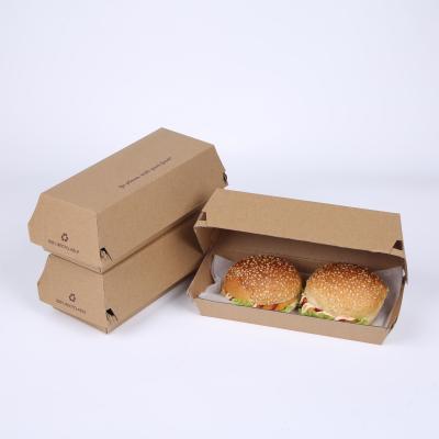 China Wholesale customized logo size for disposable food grade corrugated paper packaging burger boxes for sale